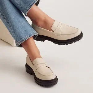 Quince | Shoes | Quince Italian Leather Lug Sole Loafer In Bone | Poshmark